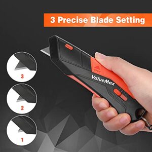 ValueMax 2-Pack Box Cutter Knife, Self-Retracting 3-Position Locking ...